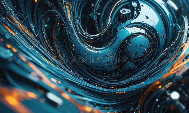 A Blue and Black Swirl Pattern is Shown in this Image. Stock ...
