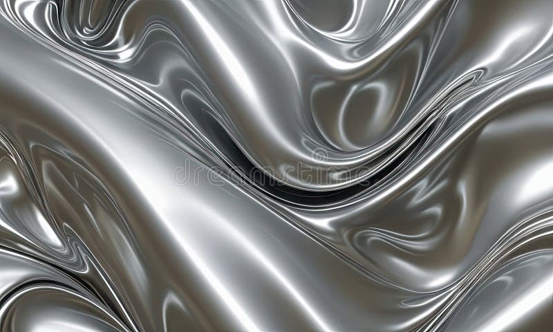 A Shiny Metal Surface with a Pattern of Swirls and Waves. Stock ...