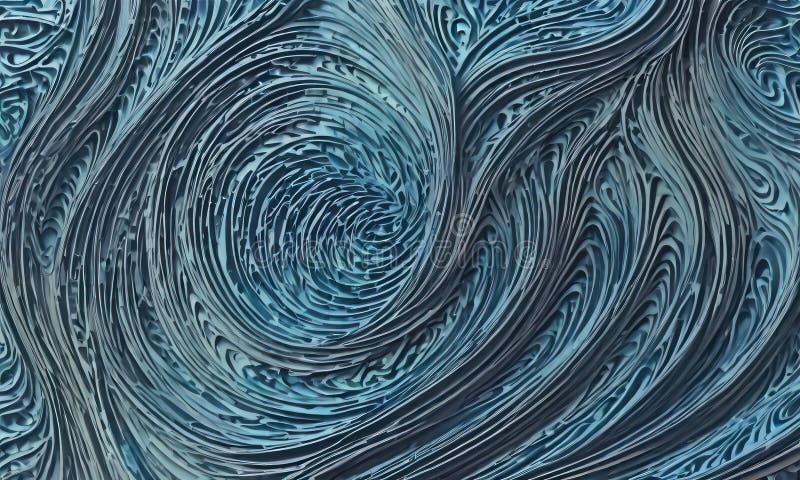 A Blue and Black Swirl Design on a Wall. Stock Illustration ...