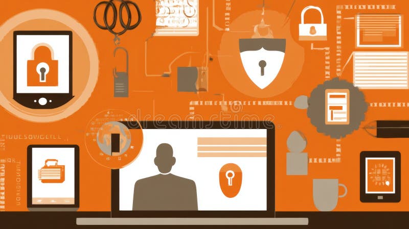 AI-Generated Digital Security Illustration Stock Illustration ...