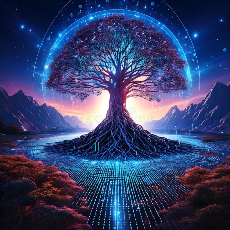 AI-Generated Digital Tree of Knowledge – AI-Infused Holographic Wisdom ...