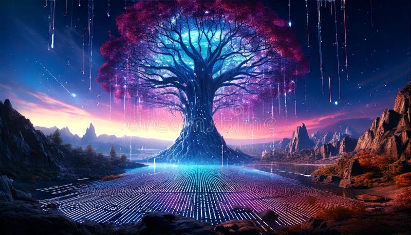 AI-Generated Digital Tree of Knowledge – AI-Infused Holographic Wisdom ...