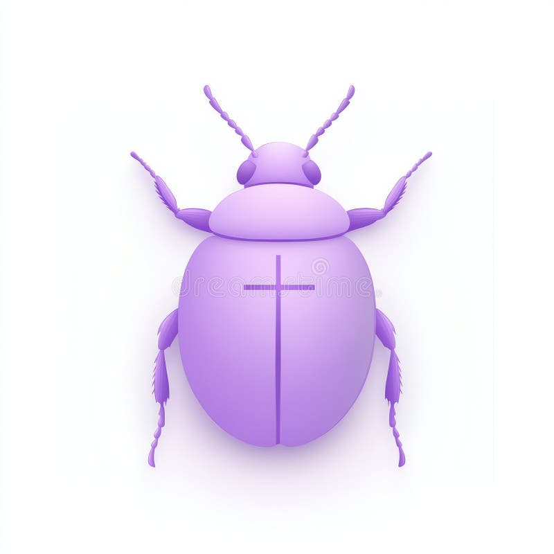 Purple Bug with a Cross on Its Back. Stock Illustration - Illustration ...