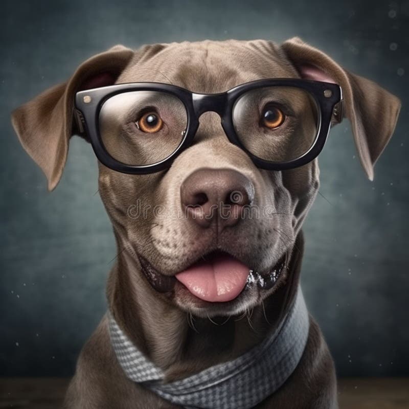AI Generated Dog Eyewear is Looking Up with a Curious Expression Stock ...
