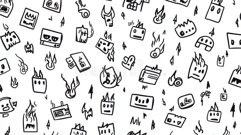 AI-Generated Doodle Pattern Stock Illustration - Illustration of ...