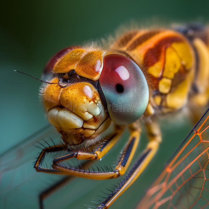 AI Generated Dragonfly with Large Compound Eyes Stock Illustration ...