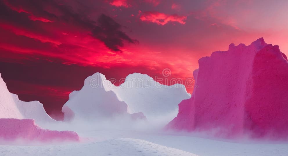 A Dramatic Background with Deep Scarlet and Magenta. Stock Image ...