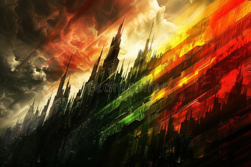 Dramatic Rainbow and Dark Forest Landscape, Creating a Mystical and ...