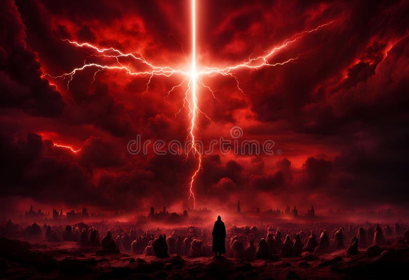 Dramatic Religious Background - Hell Realm, Bright Lightnings in Dark ...