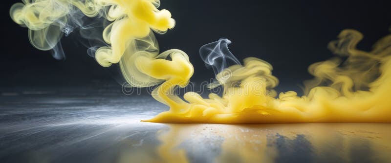 Dramatic Yellow Smoke Reflection on Metal Surface for Atmospheric ...