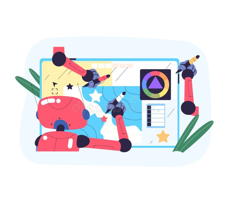 Ai Generated Drawing. Artificial Intelligence Designer Creative Vision ...