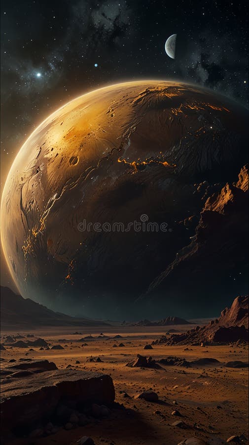 Ai-generated Dusty Yellow Planet Wallpaper Stock Illustration ...