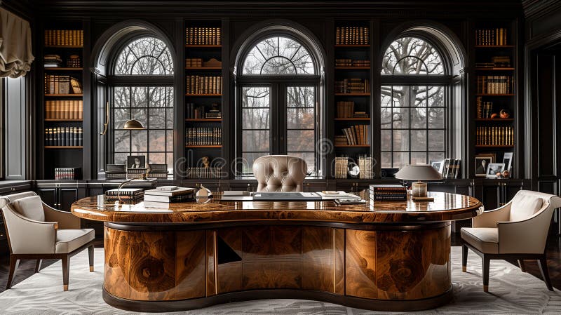 Dutch Contemporary Private Study with Elegant Design Stock Illustration ...