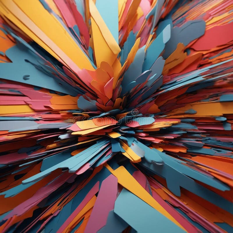 AI?Generated Dynamic Abstract Composition of Shapes & Colors Stock ...