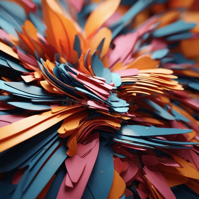 AI?Generated Dynamic Abstract Composition of Shapes & Colors Stock Illustration - Illustration ...