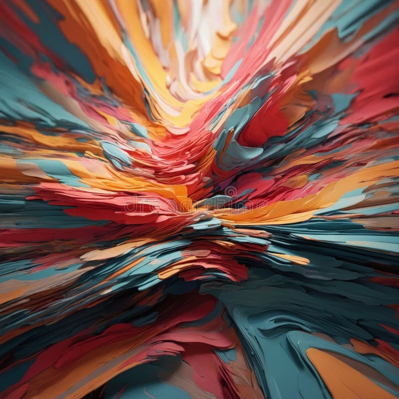 AI?Generated Dynamic Abstract Composition of Shapes & Colors Stock ...