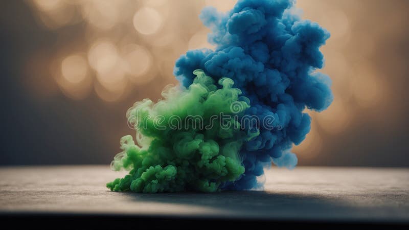 The Dynamic Contrast of Bold Green and Cool Blue Smokes Creates a Sense ...