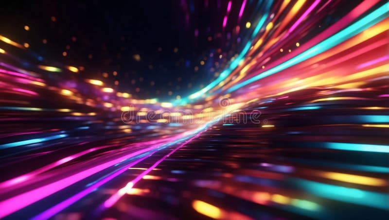 Dynamic Light Stripes Background with Colorful Speed Effects in Digital ...