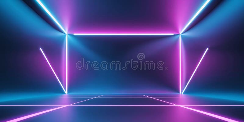 Dynamic Stage with Neon Lights for Creative Presentations Virtual Space ...