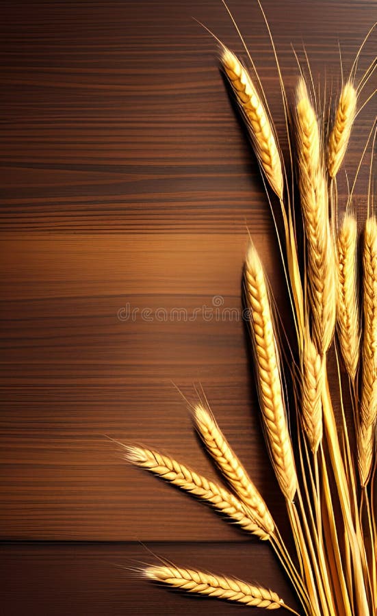 Ears of Wheat on the Table AI Generated Stock Illustration ...