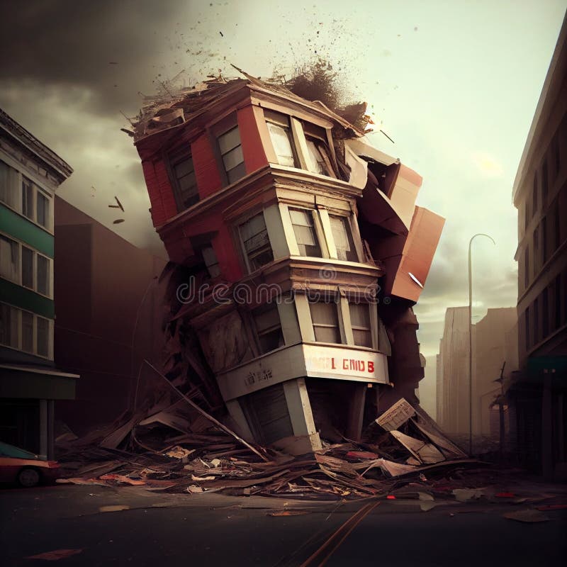 The Earthquake Experience, Made with Generative AI Stock Illustration ...