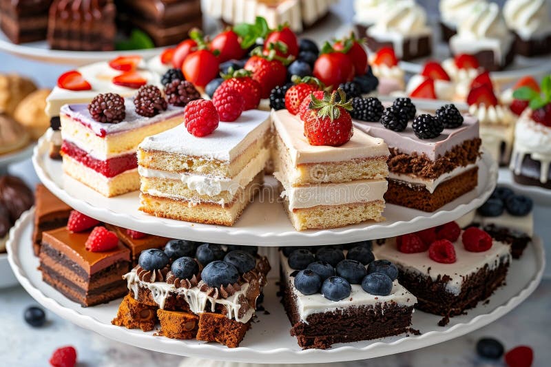 Elegant Dessert Table with Assorted Cakes and Pastries, Perfect for a ...