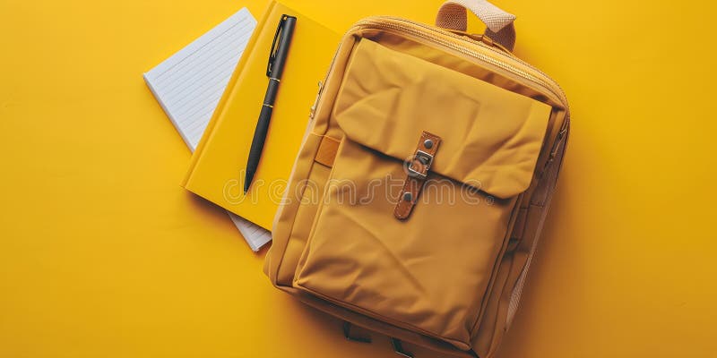Flatlay Photo Background Featuring a Backpack Pen and Notebook with a ...