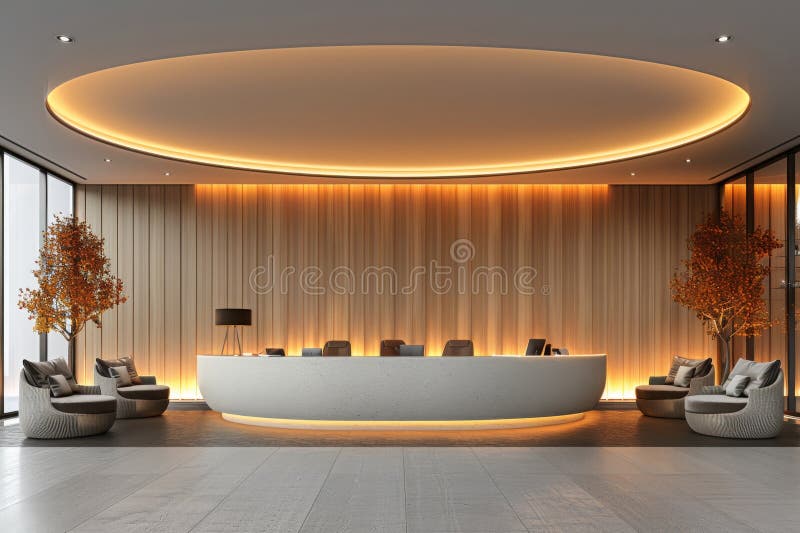 Elegant Hotel Lobby with Modern Design, Featuring a Circular Ceiling ...