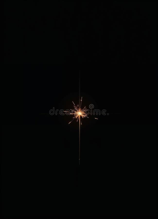 Elegant and Minimalist Vector of a Sparkler is Sparkling in a Dark Room ...