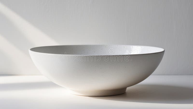 Elegant Speckled White Ceramic Serving Bowl Stock Image - Image of flea ...