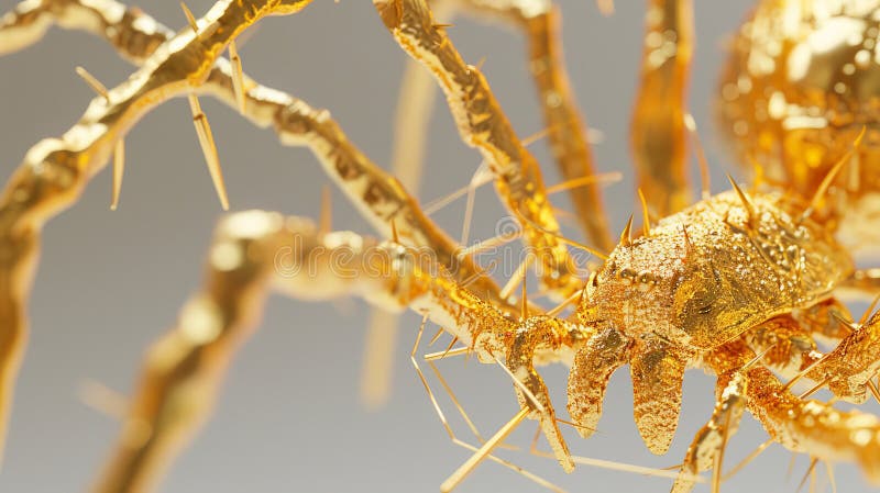 AI Generated. Elegant Spider Gold Jewelry Stock Illustration ...