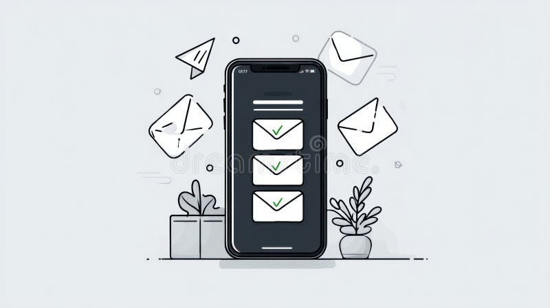 AI-Generated Email Management Illustration Stock Illustration ...