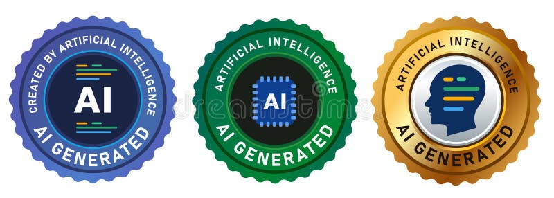 AI Generated Emblem Stamp Label Badge of Artificial Intelligence Tag ...
