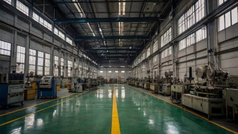 Empty Factory Machines Stopped No People the Production Stopped Stock ...