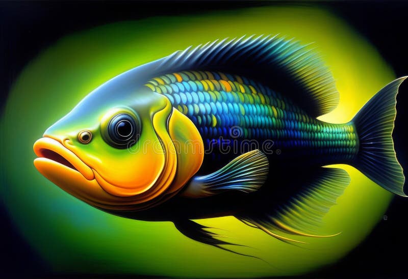 The Enigmatic Elegance of an Alien Fish in a Midnight Sky Stock ...