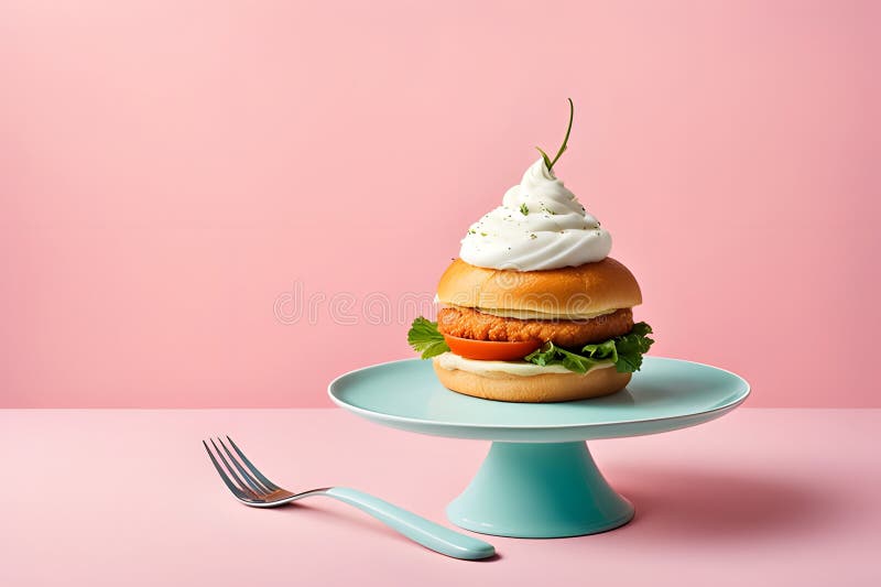 Exhibit a Culinary Creation Against a Pastel Backdrop with Room for ...