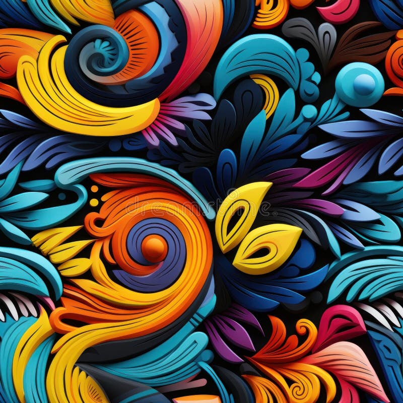 Hyper-pastiche Art Seamless Pattern, Amalgamation of Diverse Artistic ...