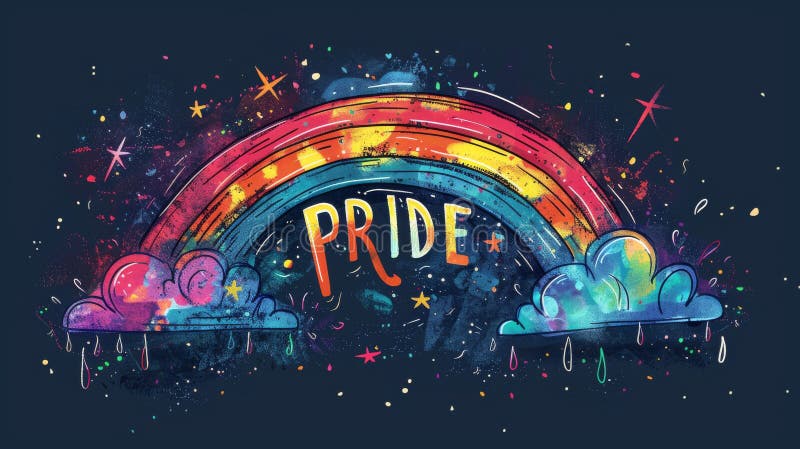 Expressive Pride Graphic with a Colorful Rainbow and Splashes of Paint ...