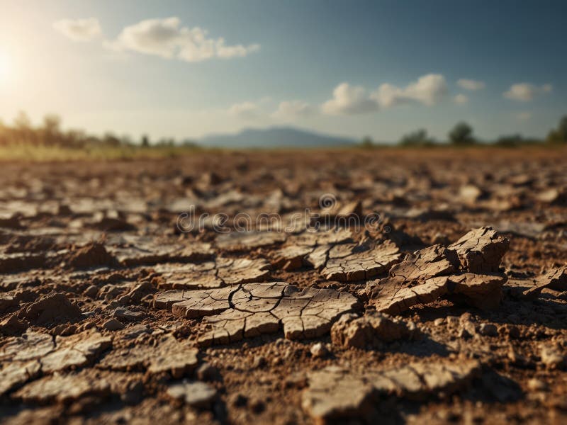 Extreme Summer Drought Negative Impacts of Climate Change. Stock ...