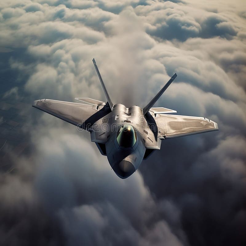 AI Generated Fighter Jet Flying in Daytime Stock Illustration ...