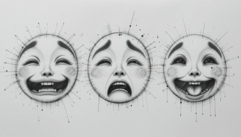 AI-Generated Facial Expressions Stock Illustration - Illustration of ...