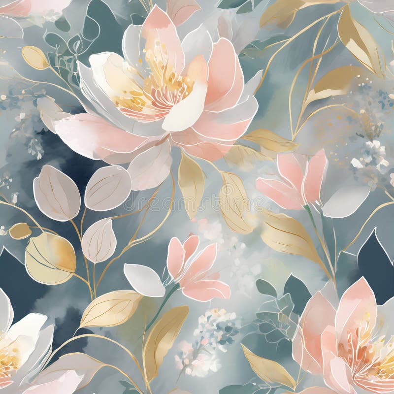AI Generated Firefly Imagine a Watercolor-inspired Floral Pattern with ...