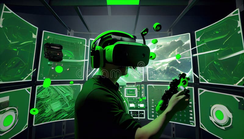 Immersive Virtual Reality Experience, Made with Generative AI Stock ...