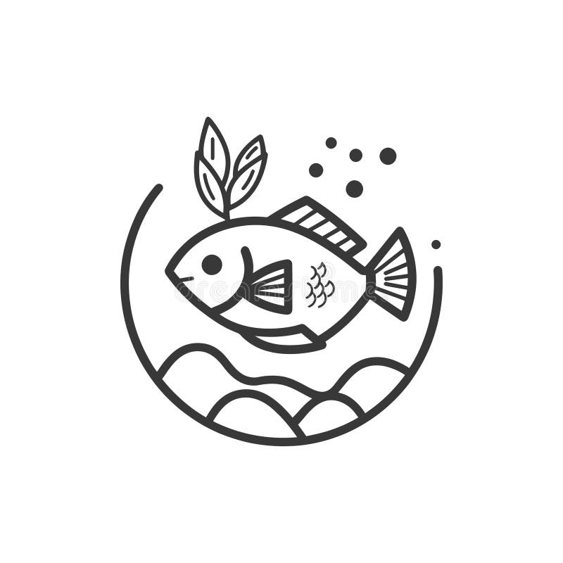 AI Generated Fish Logo stock vector. Illustration of plant - 369932034