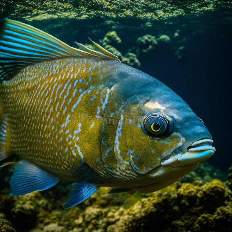 AI Generated Fish Swimming in Water Stock Illustration - Illustration ...