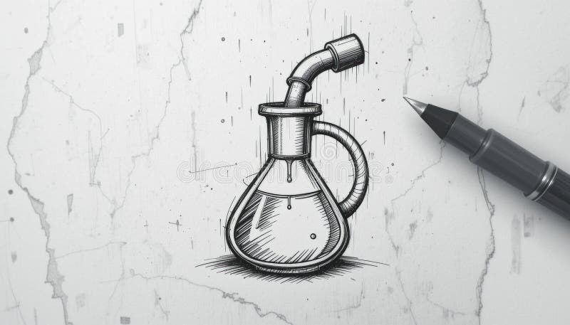 AI-Generated Flask Sketch stock illustration. Illustration of visual ...