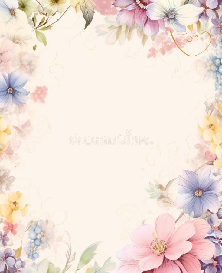 Border of Flowers Against a White Background or Empty Space Generative ...
