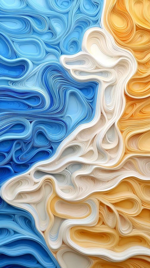 Flowing Abstract Water Formation in Stylized Digital Texture Combining ...