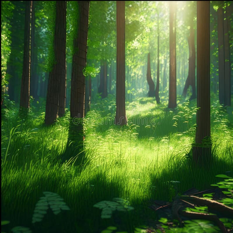 AI generated forest stock image. Image of jungle, light - 276112169