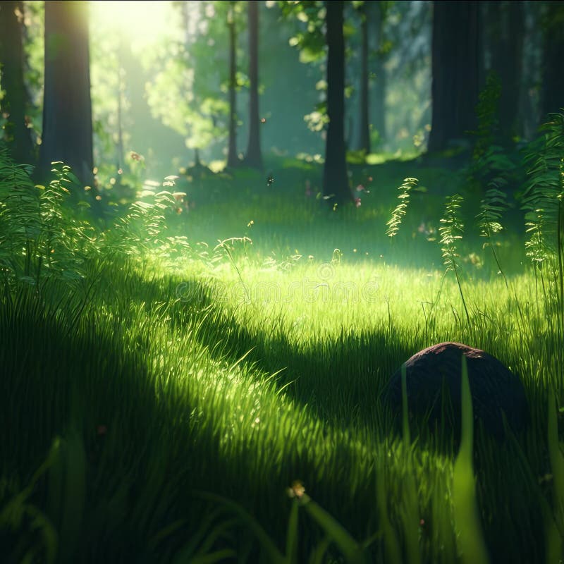 AI generated forest stock illustration. Illustration of nature - 276112160